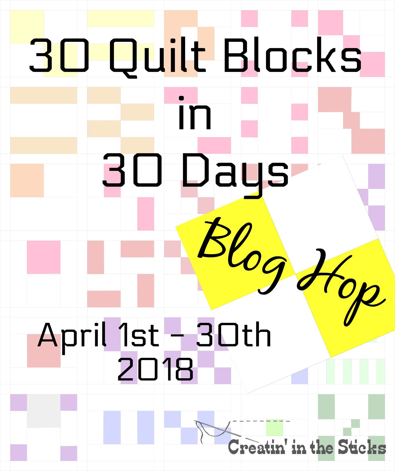 Creatin' in the Sticks: 30 Quilt Blocks in 30 Days - My Day - Happy Easter!
