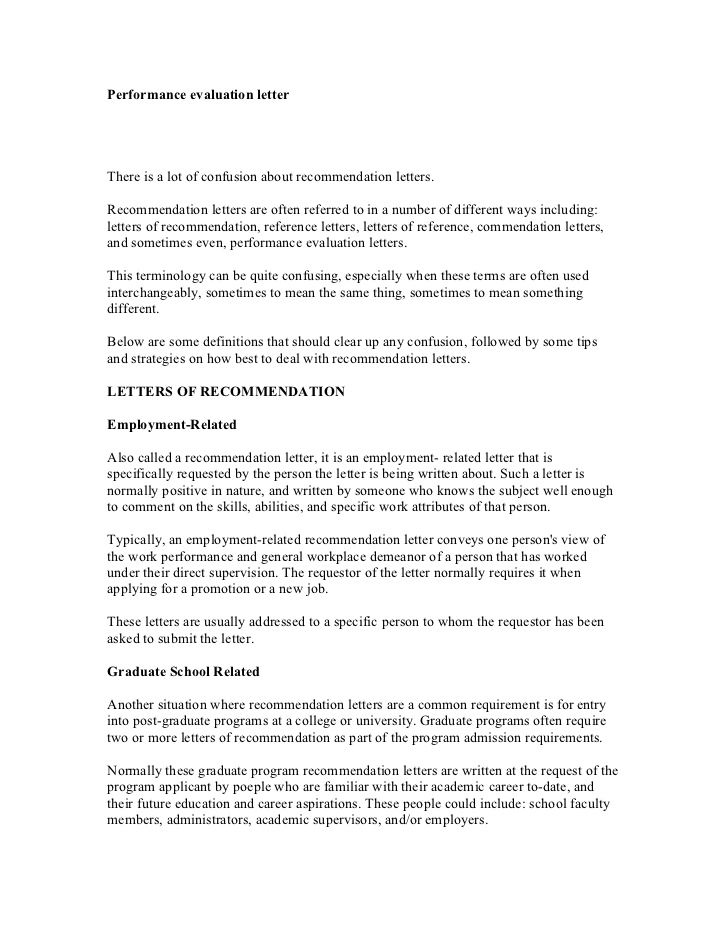 Performance Review Letter Template ~ Resume Letter