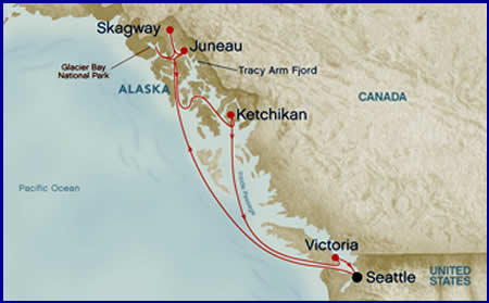 Kenyo of Pensacola: Map of the Inside Passage Cruise