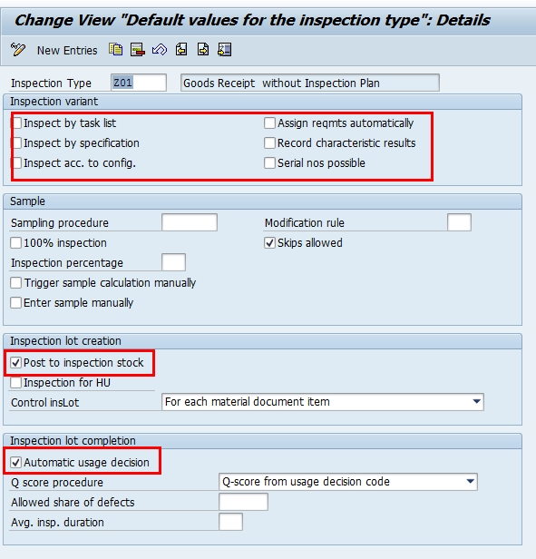 How to create customize inspection type | SAP Online Guides