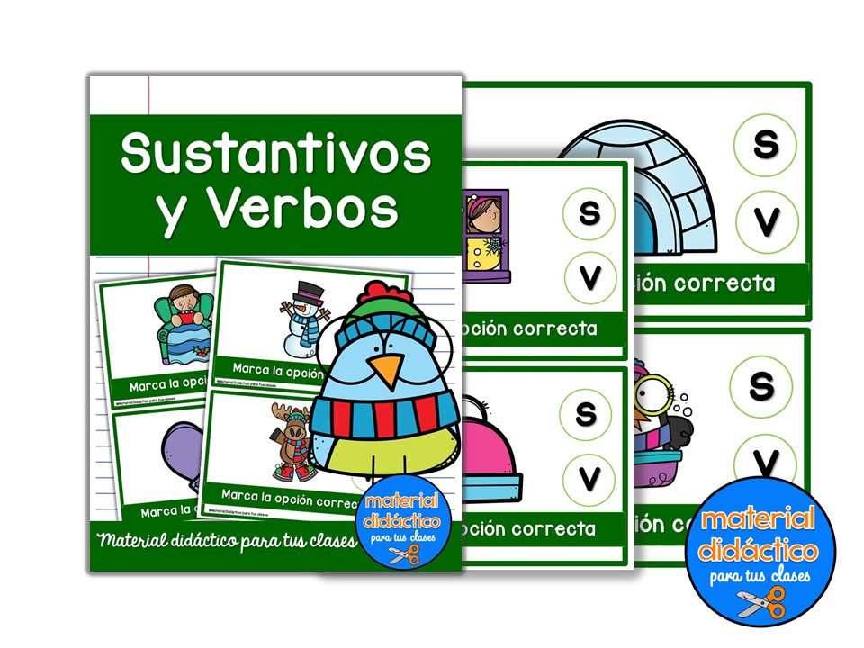 Sustantivos, adjetivos y verbos en Invierno - Material Didactico para ...