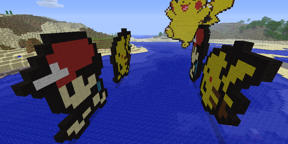 Goo Town Minecraft: Working on Ash and Pikachu!