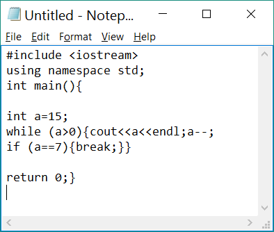 Looping Dengan Instruksi While Break Pada C++ - Niguru Indonesia