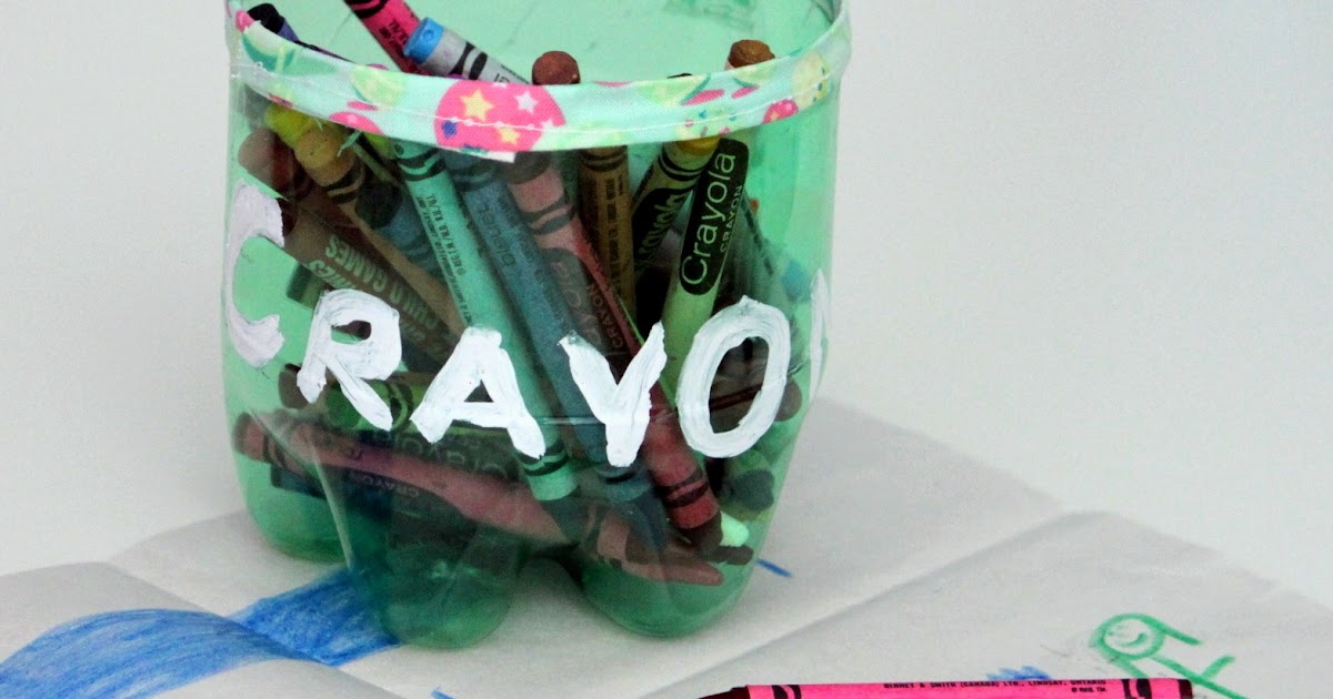Create With Mom: Recycled bottles to keep crayon