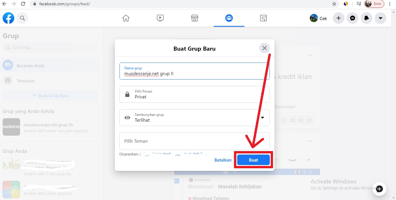 Cara Membuat Grup Di Facebook Terbaru