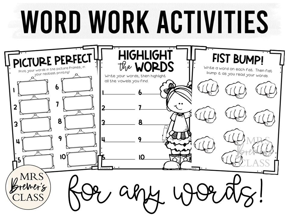 Word Work Activities for ANY Words! | Mrs. Bremer's Class
