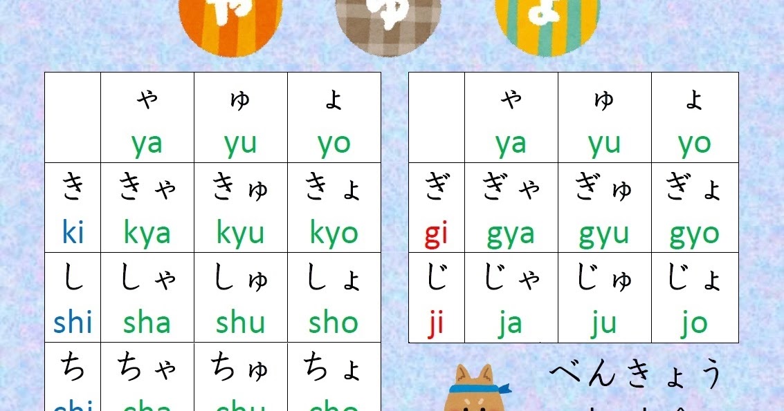 Japonais Kanji 日本語･漢字: HIRAGANA- Sons contractés : petits « や(ya ...
