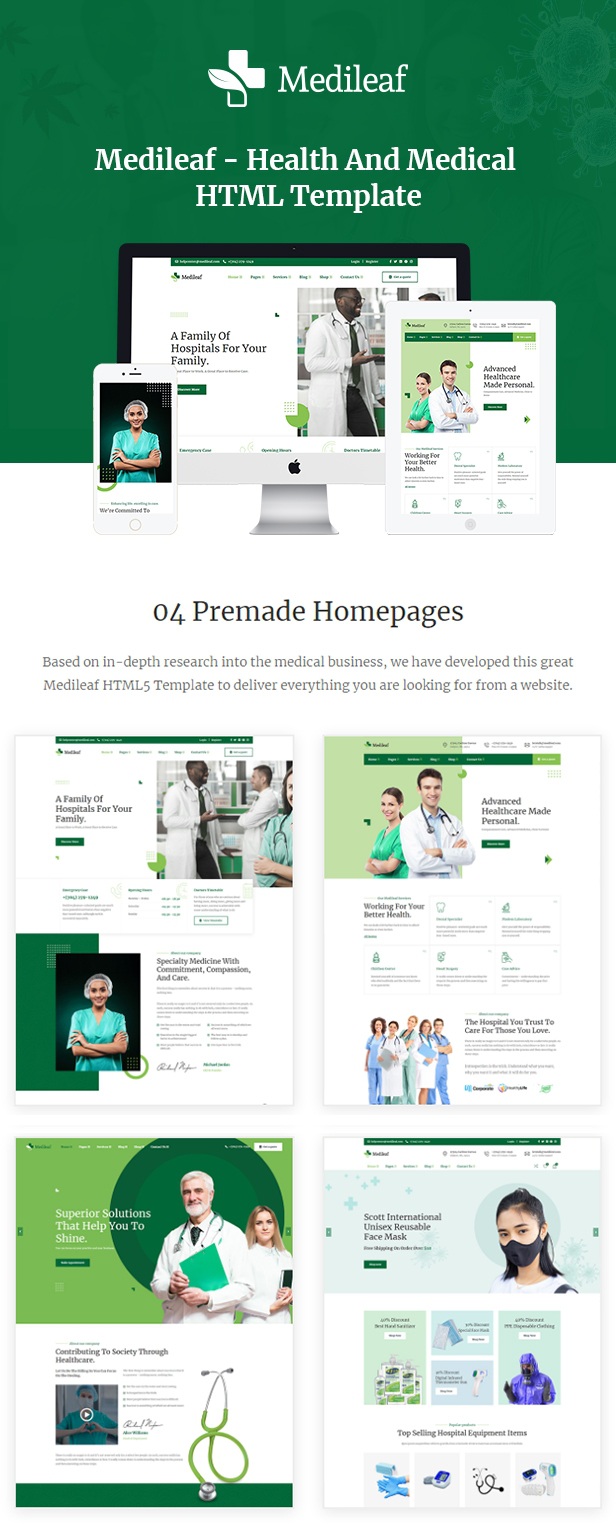 Medileaf - Health and Medical HTML Template - Download New Themes