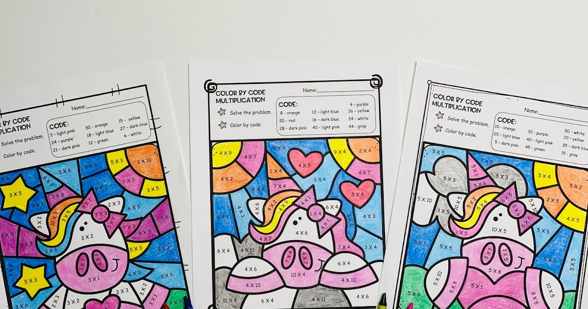 An Apple For The Teacher: Unicorn Color By Number