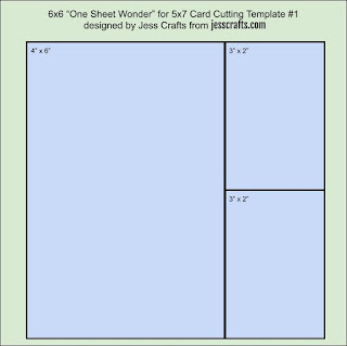 5x7 Card Template #1 Using 6x6 Paper - Jess Crafts