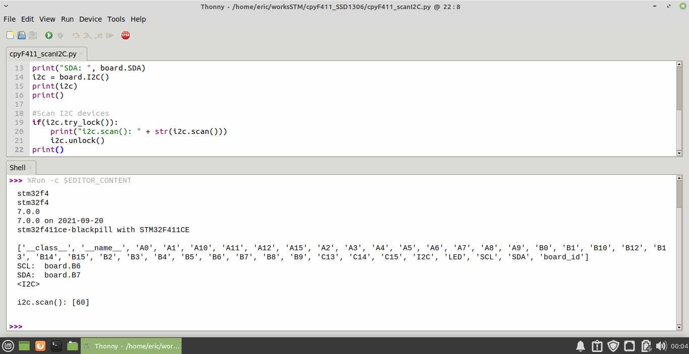 Embedded things: CircuitPython 7 exercises on STM32F411, with SSD1306 ...