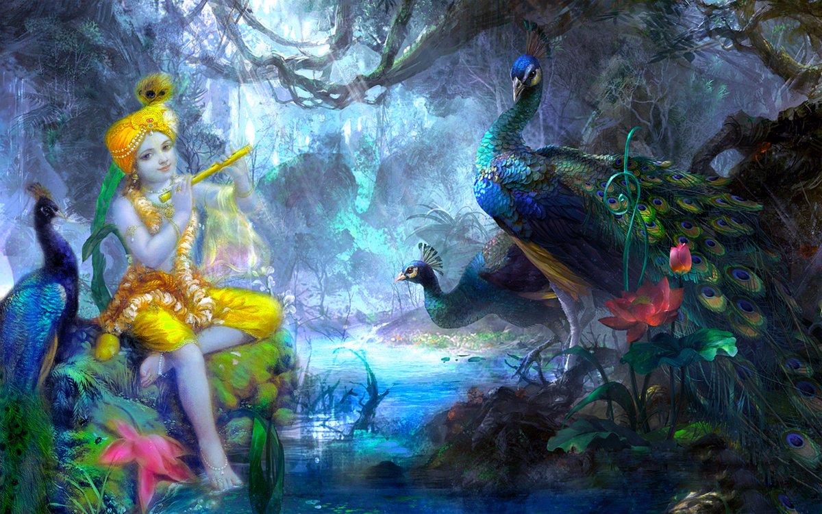 Vakti Sadhana: Why Lord Krishna wears peacock feather on His head???