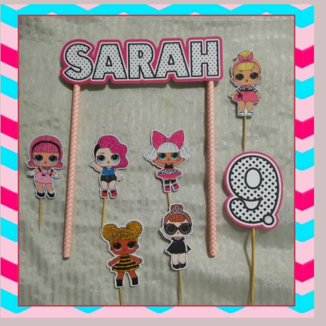 Topper Personalizado LOL Sarah 9 - Mis Toppers Tus Toppers