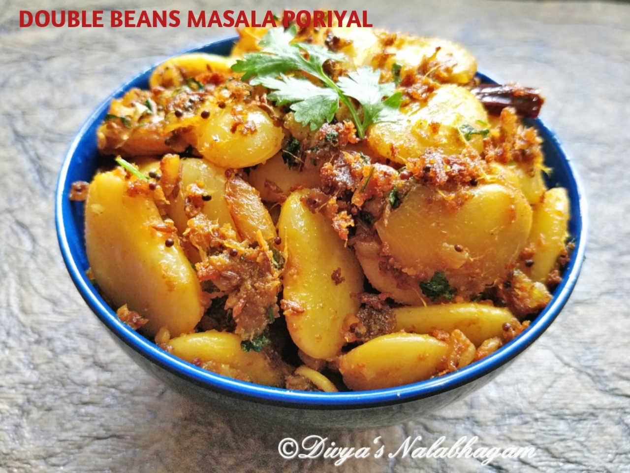 Double beans masala poriyal | Double beans curry - Divya's Nalabhagam