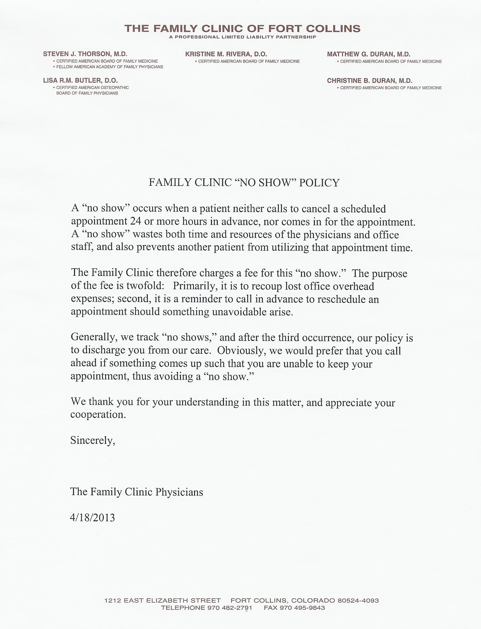 No Show Fee Letter Template Resume Letter no-show-fee-letter-template-resume-letter