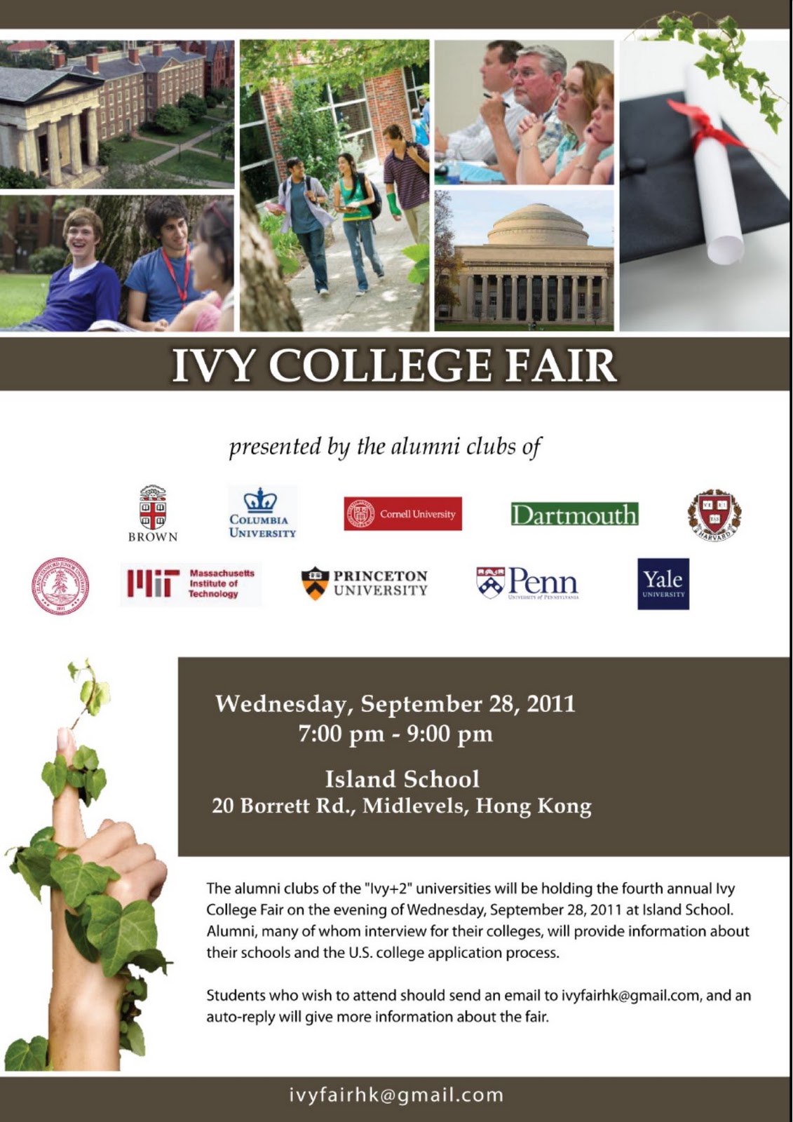 Island School Higher Education: IVY LEAGUE COLLEGES ALUMNI FAIR