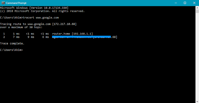 Keith Kim : Fios Issue #2: tracert on Windows