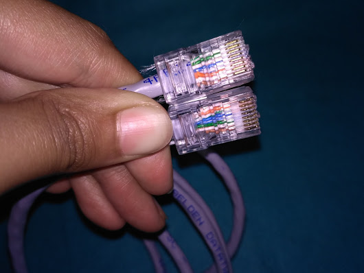 Pemasangan Connectors RJ-45 Pada Kabel UTP (Cross Over)