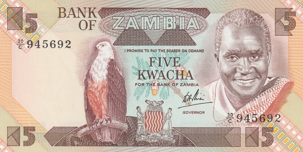 My banknotes collection: 5 Kwacha ND (1980-1988)