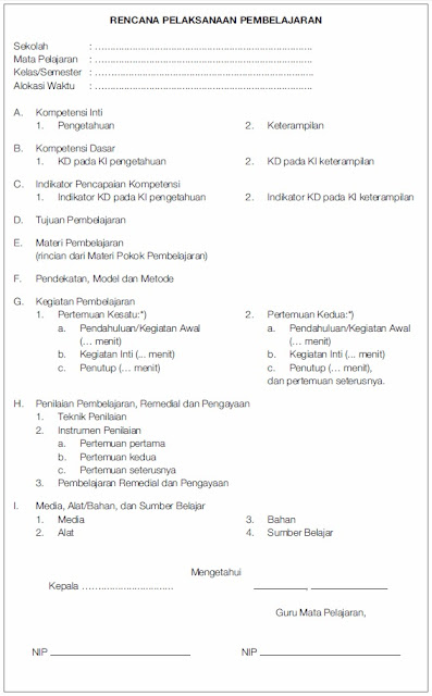 Unduh RPP 1 Lembar SD,SMP,SMA,SMK Terbaru - Sinau-Thewe.com