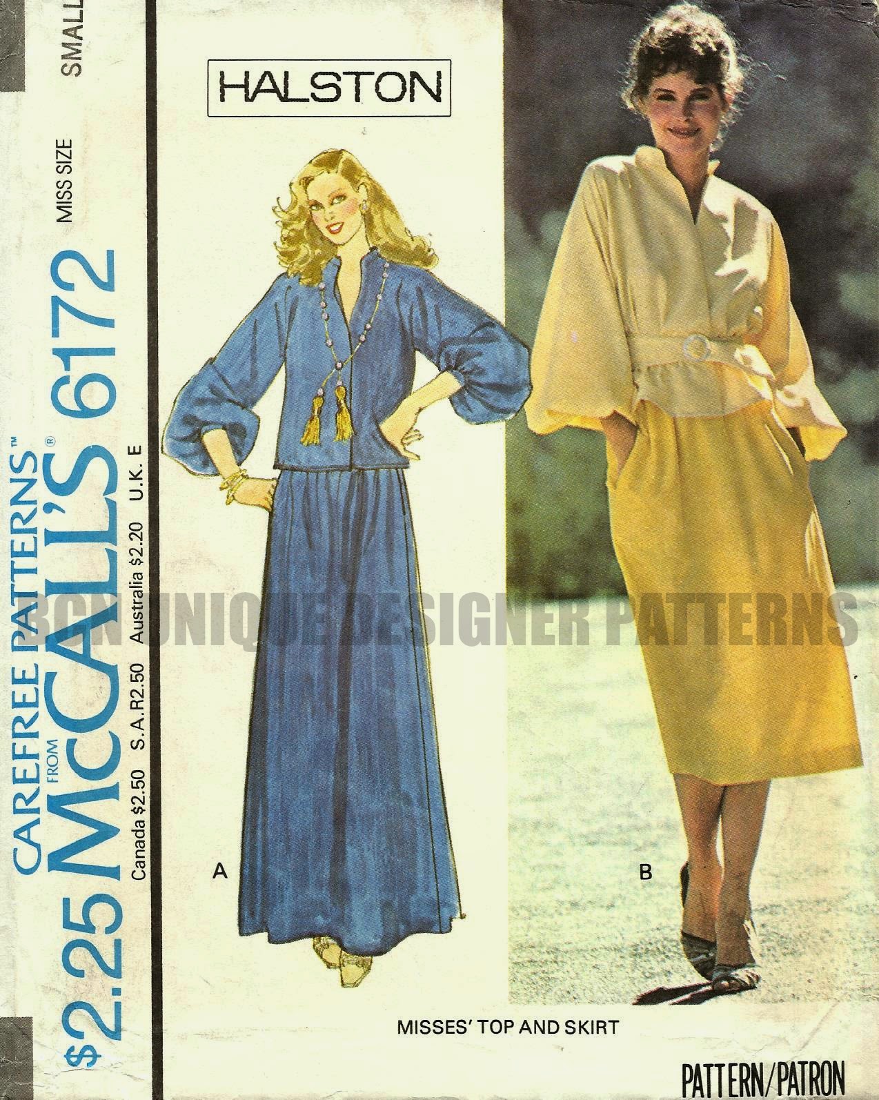 BCN - UNIQUE designer patterns: YVES SAINT LAURENT & HALSTON (A little ...