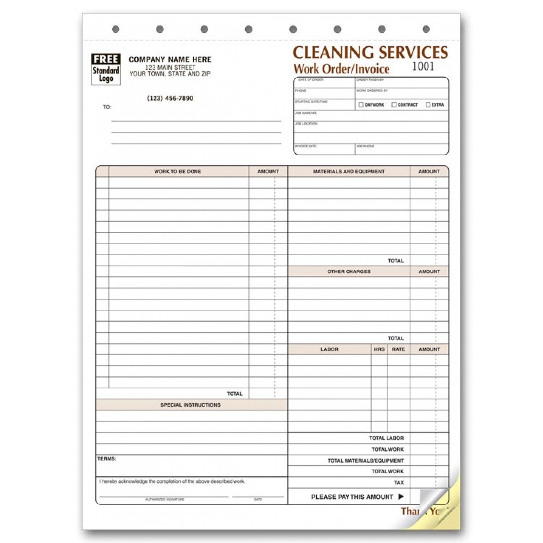 Cleaning Service Forms - Invoice Template