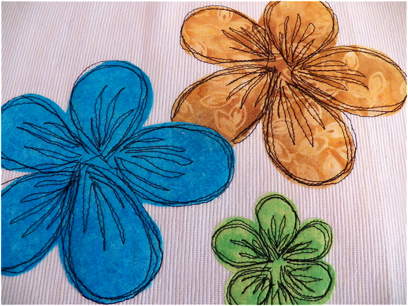 Art Threads: Wednesday Sewing - Thread Sketched Placemats