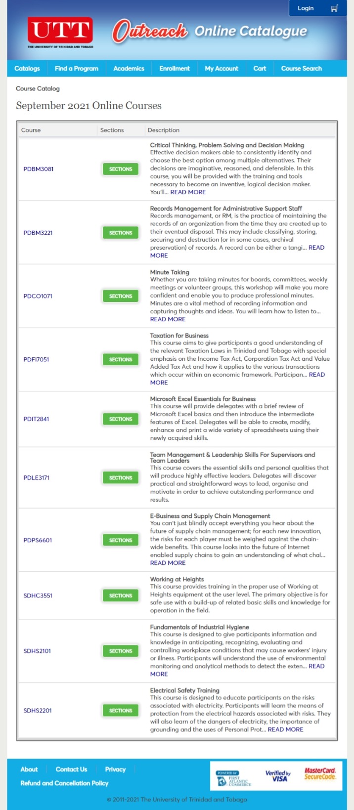 New Programmes and Courses (24 August 2021): University of Trinidad and ...