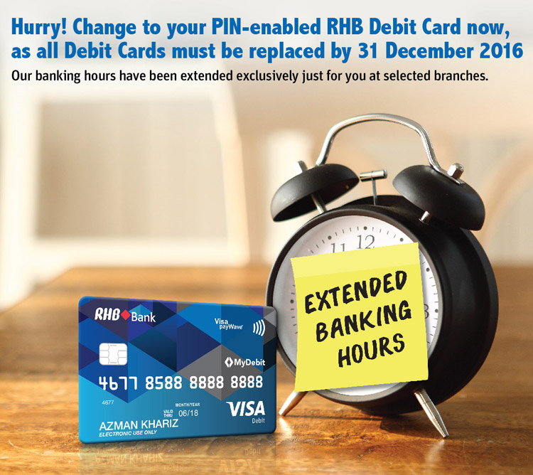 RHB 星期六和星期日也营业，让用户更换银行卡