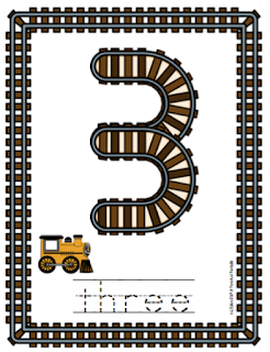 Free Train Track Numbers ~ Preschool Printables