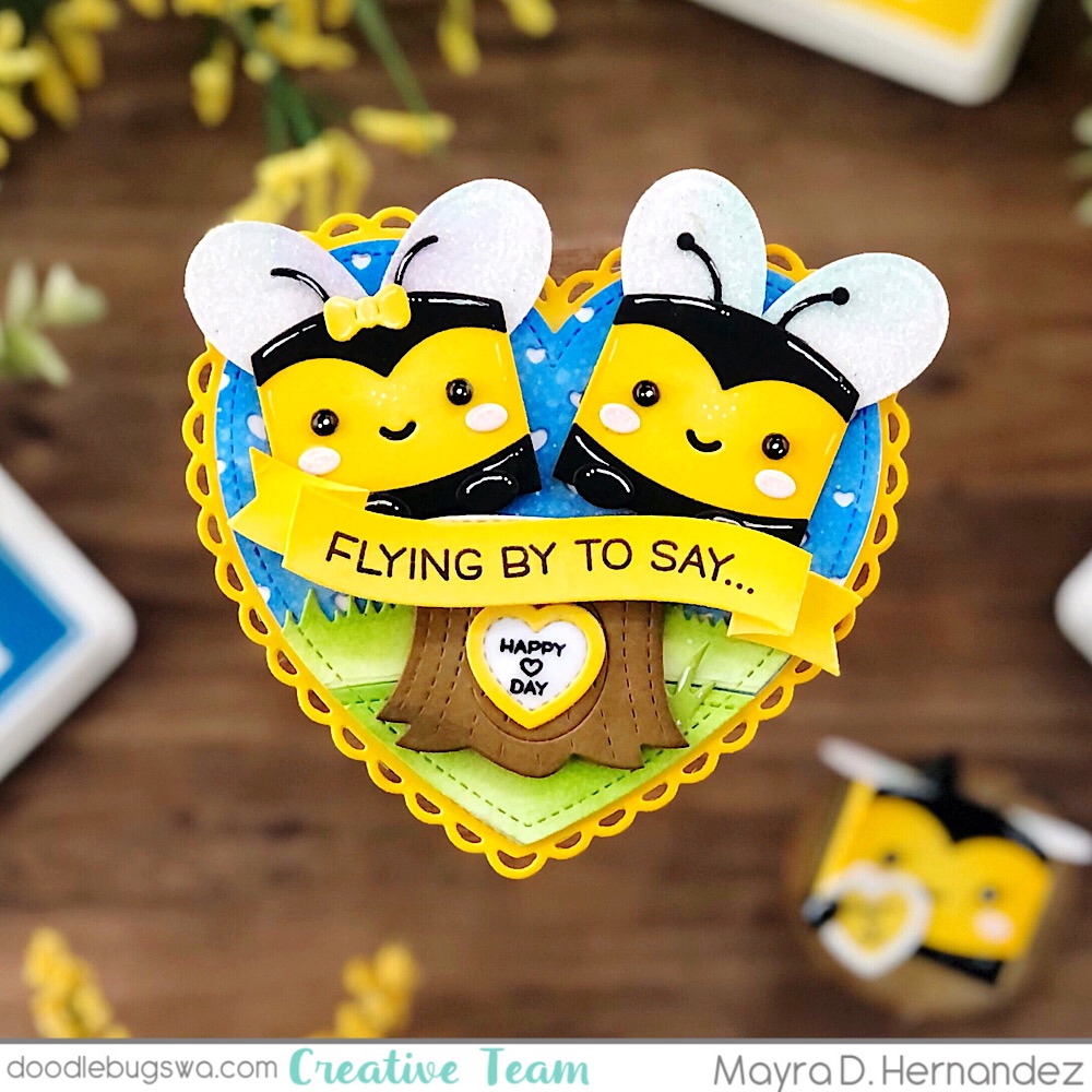 Doodlebugs: Bee Themed Valentine's with Lawn Fawn...