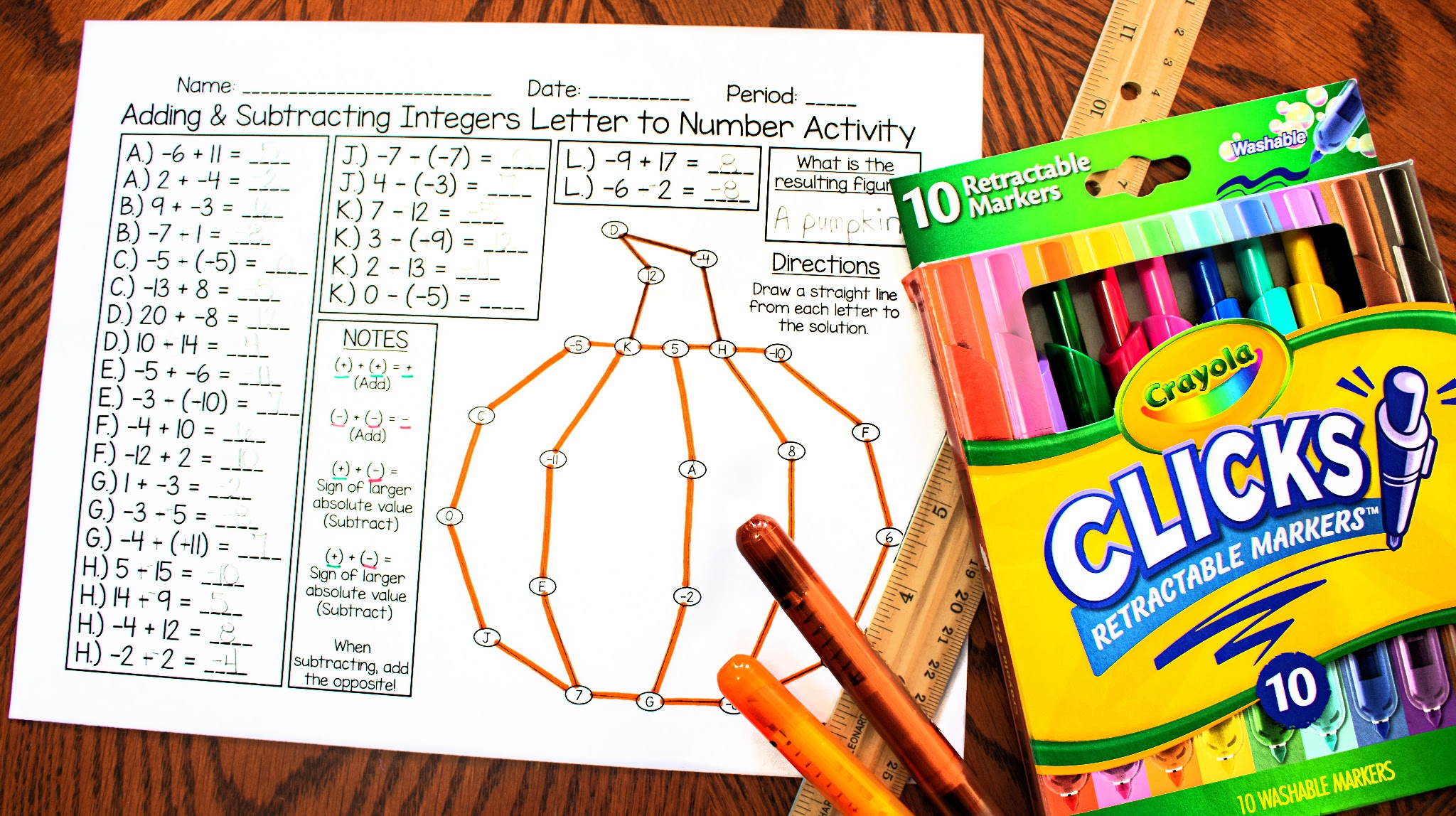 Math in Demand: Operations on Integers Fall Edition Adding Subtracting ...