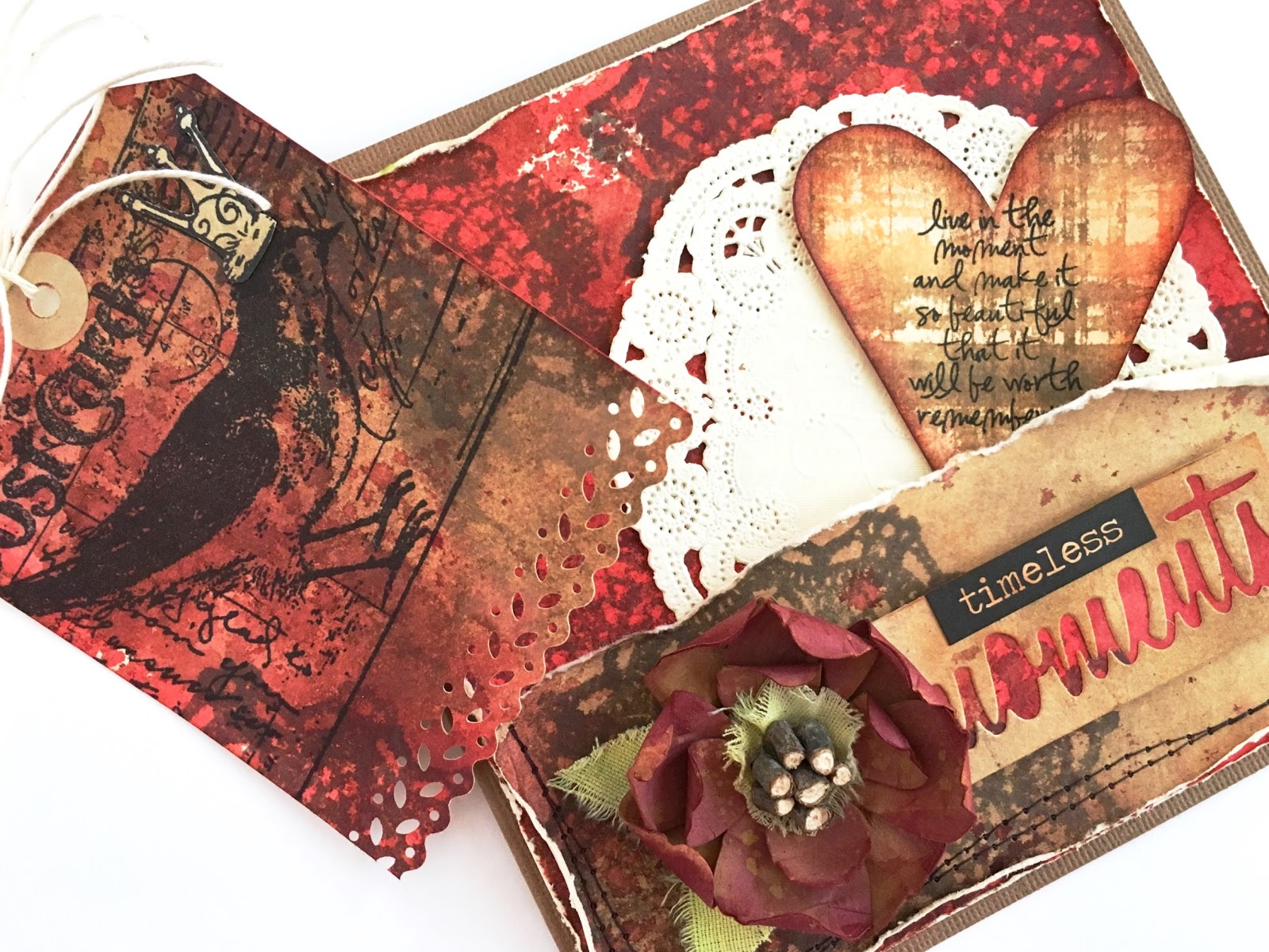 SewPaperPaint: Distress Ink Layers for a Pocket Card