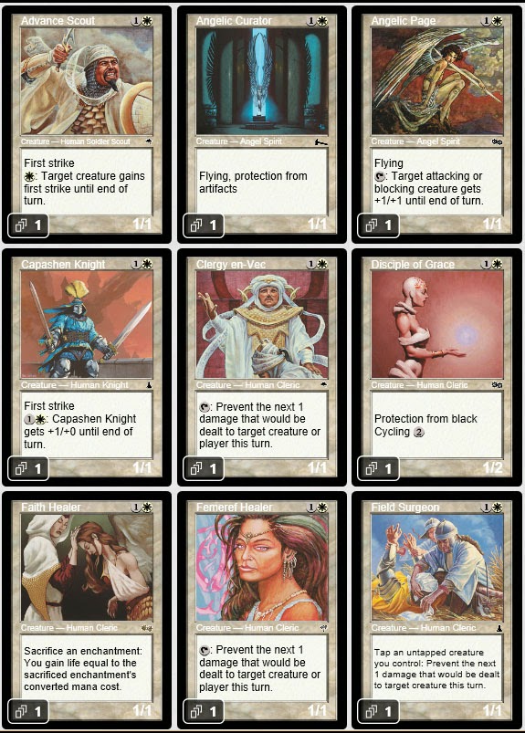 Magic the Gathering Adventures: [Legacy] One and Two-drop White Creatures