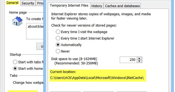 Melihat Isi folder Temporary Internet File di IE-7