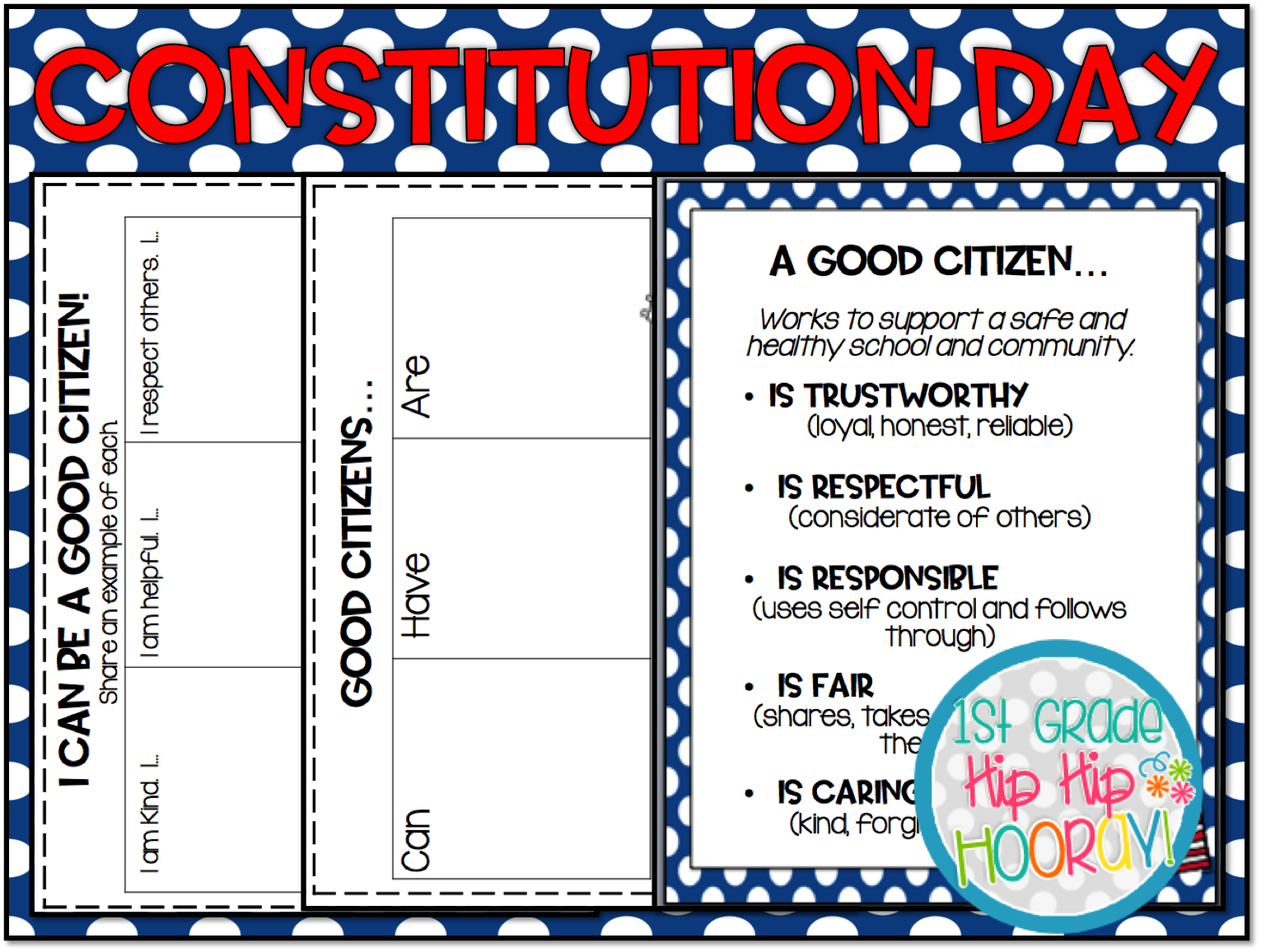 1st Grade Hip Hip Hooray!: Constitution Day and Citizenship Activities ...