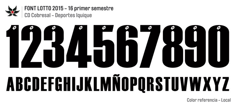 TIPOGRAFIAS Y FONTS: Font Cobresal - Iquique / Lotto 2015 - 16