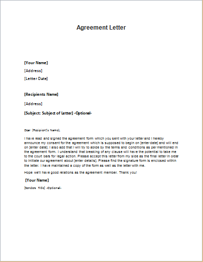 Side Letter Agreement Template ~ Resume Letter