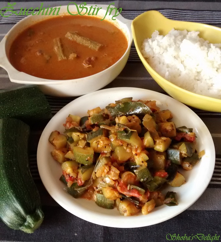 Shoba's Delight: Zucchini Sabzi(Dry curry)