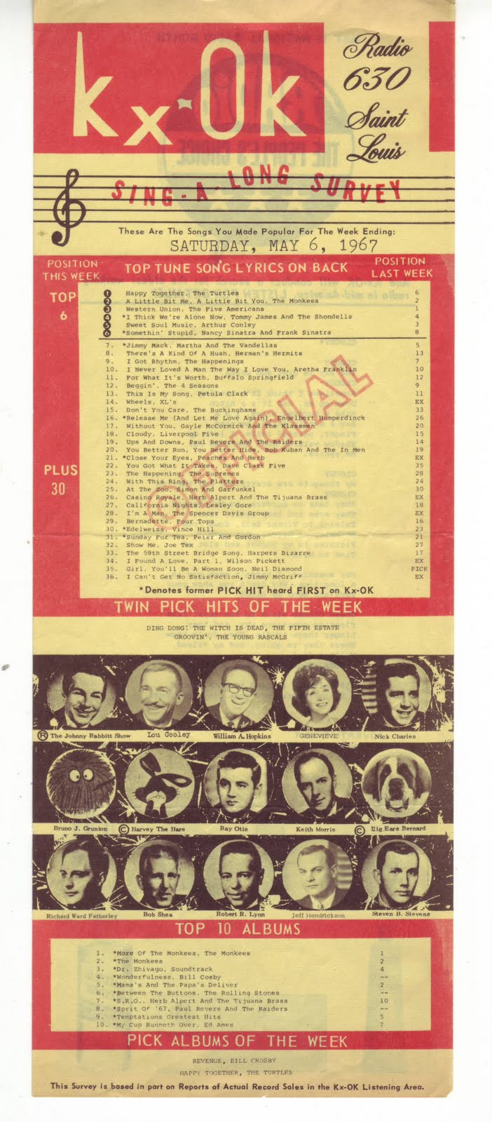 Classic Top 40 Radio: KXOK St. Louis 5-6-67 Sing-A-Long Survey