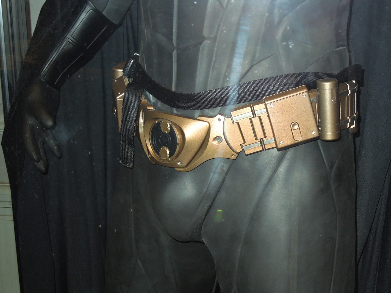 Batman Begins costume worn by Christian Bale on display... | Hollywood ...