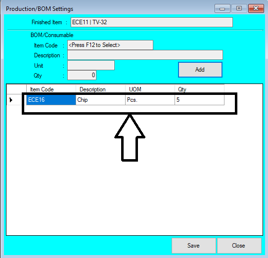 Production/BOM Setting Help Guide