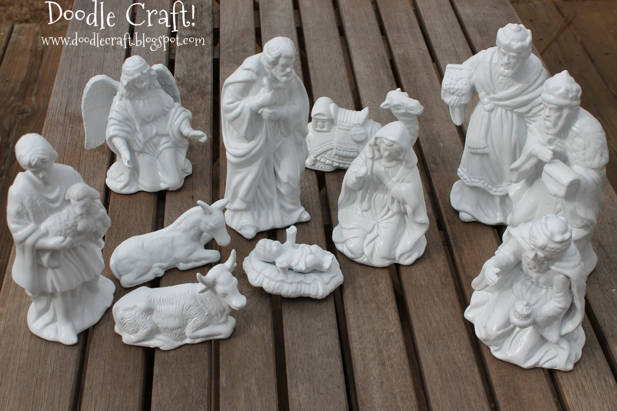Porcelain White Nativity Set