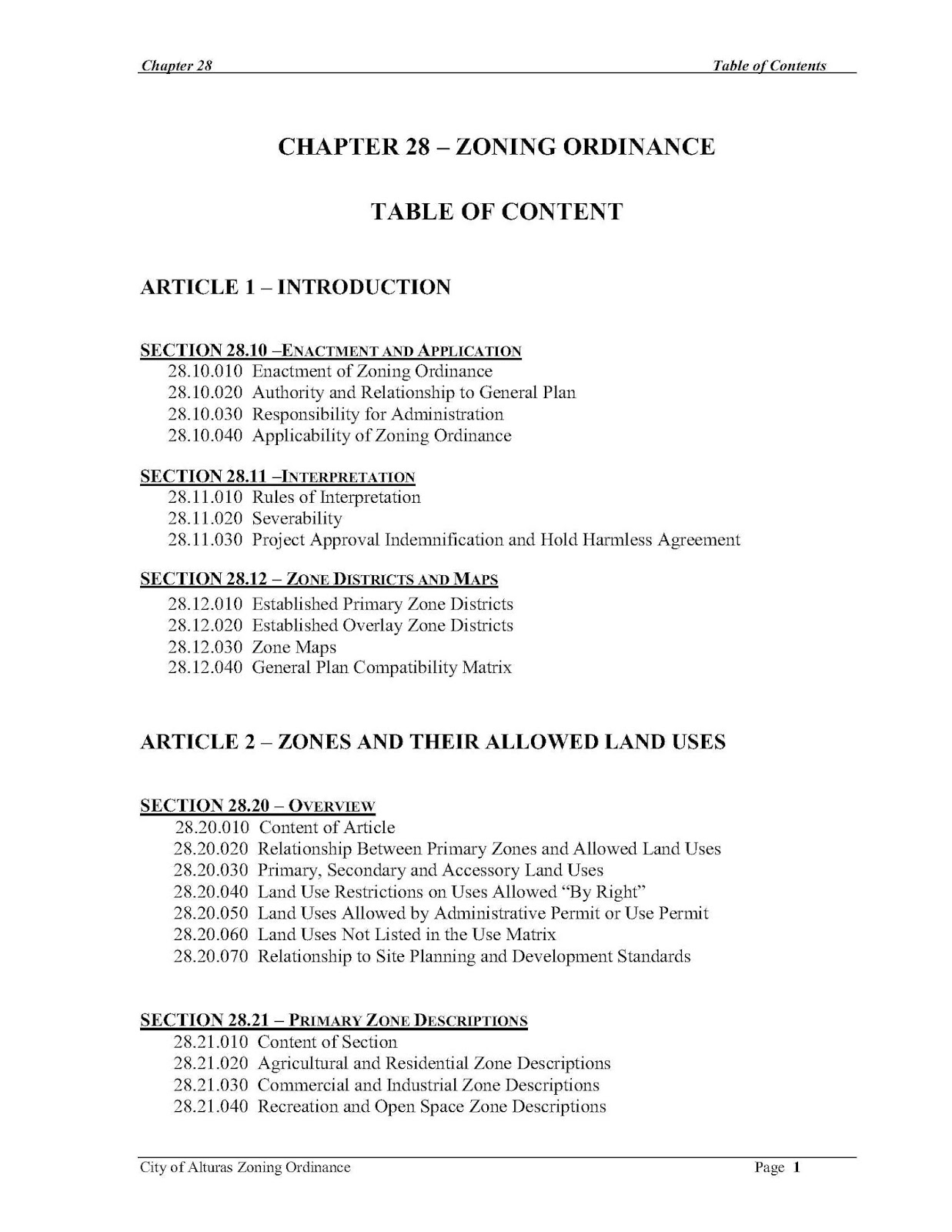 Andersen Planning: SAMPLE: Zoning Ordinance