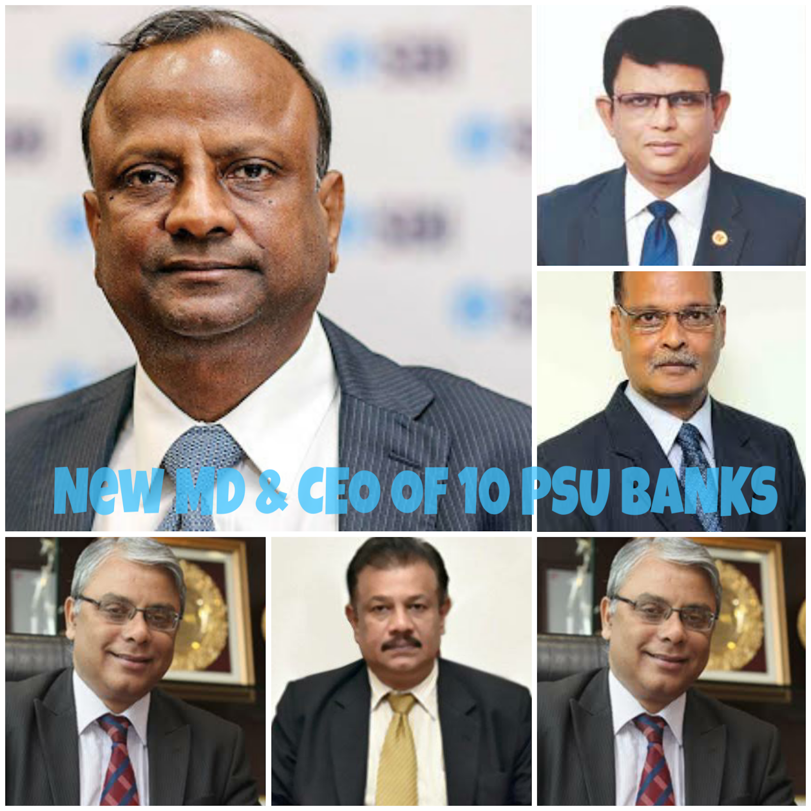 List Of PSU Banks With Updated CEO and MD