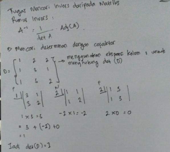 Mencari Invers Matriks Menggunakan Cara Total Kofaktor - Aljabar Linear ...