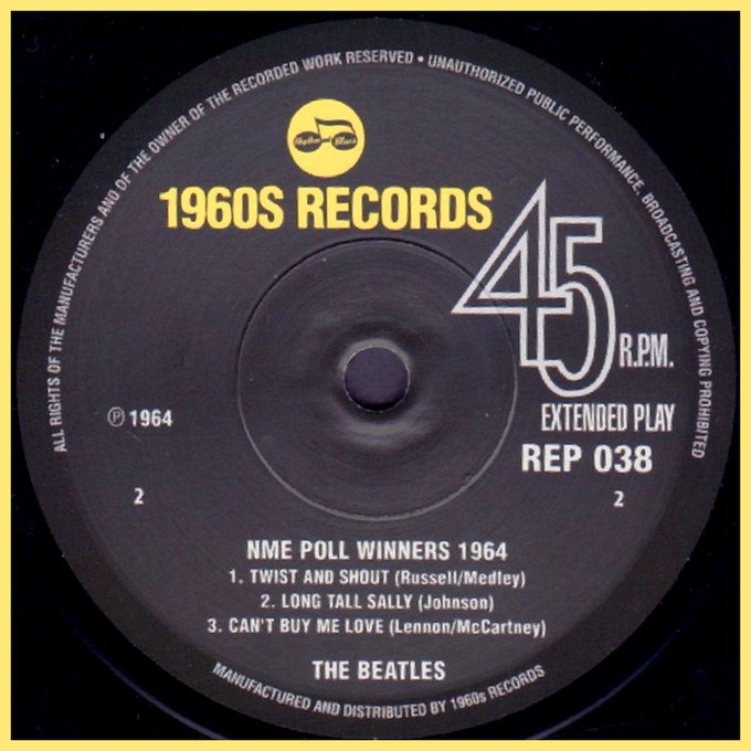 SIXTIES BEAT: The Beatles - NME POLL WINNERS 1964 EP