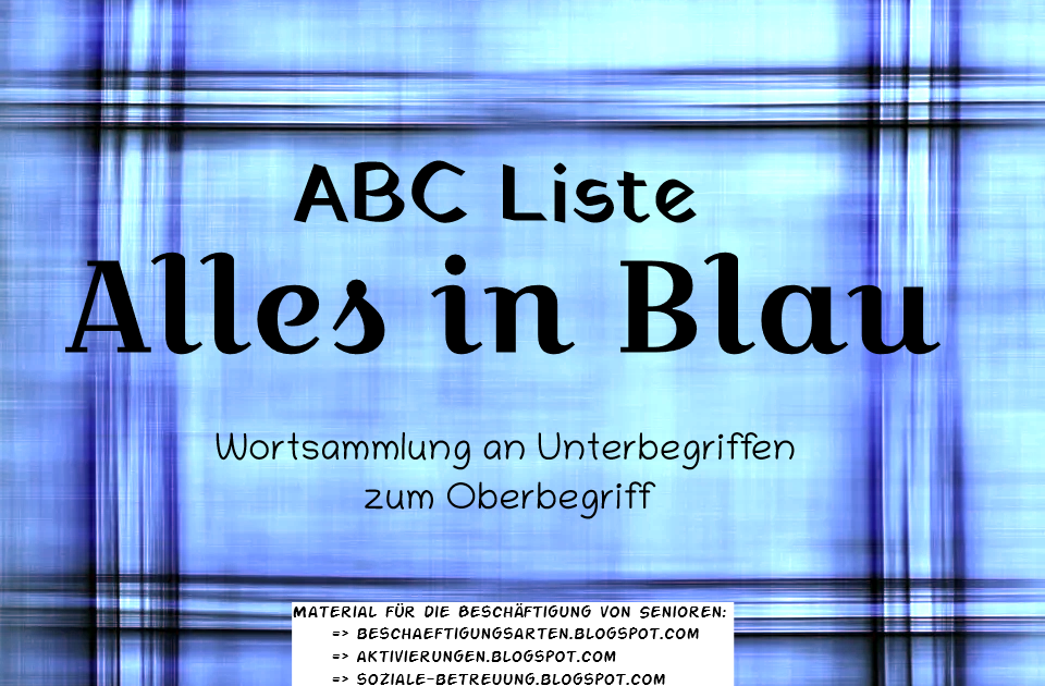 Abc Liste - Alles in Blau