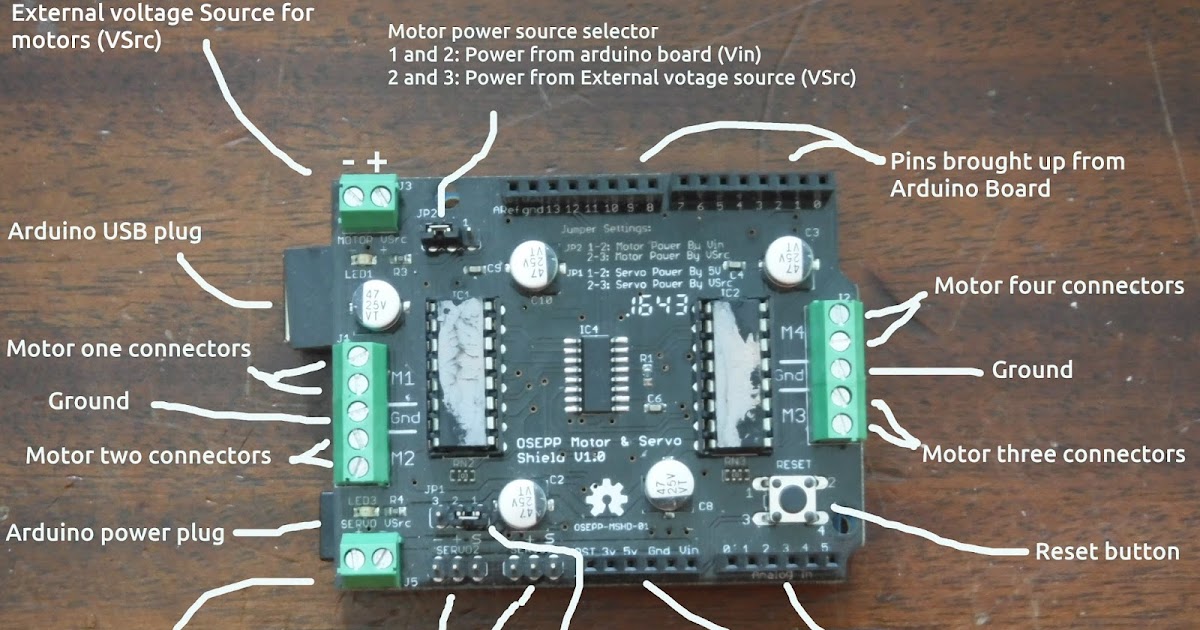 Tali's Blog: How to use an Osepp Motor controller shield