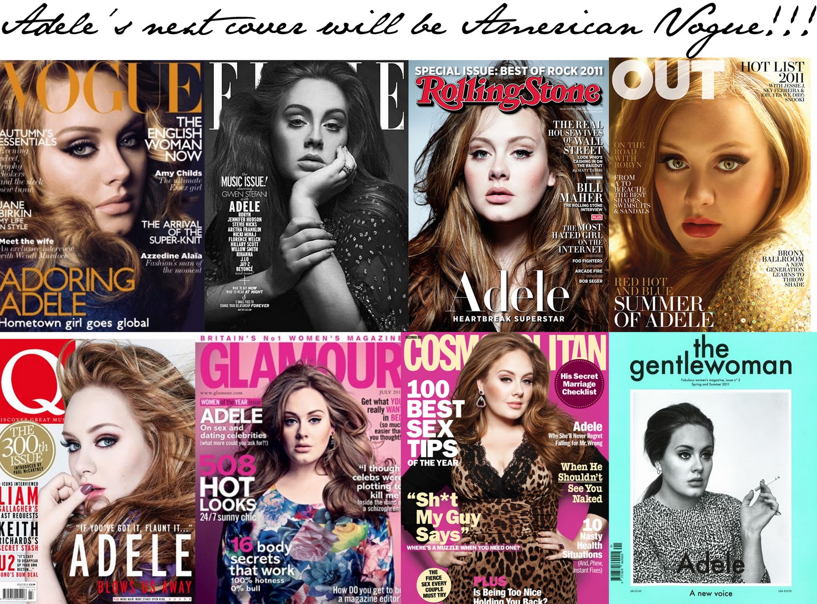 Adele will cover American Vogue March 2012! – Emily Jane Johnston